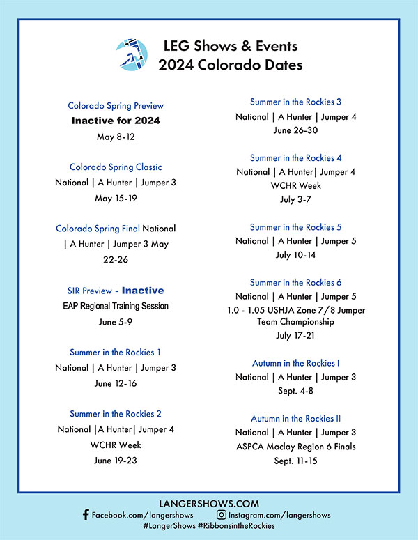 Summer in the Rockies – LEG Shows & Events